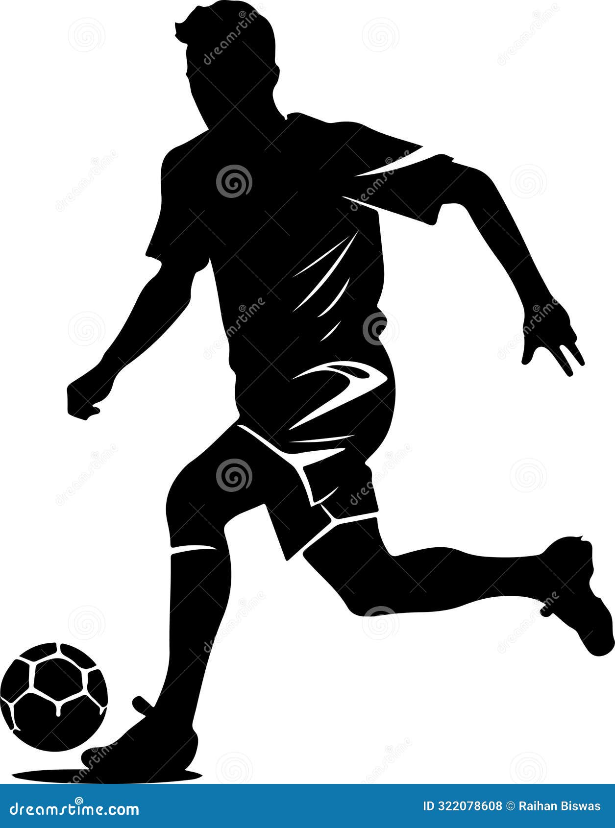 Futsal Football Player Silhouette Vector Soccer Player Stock Vector ...