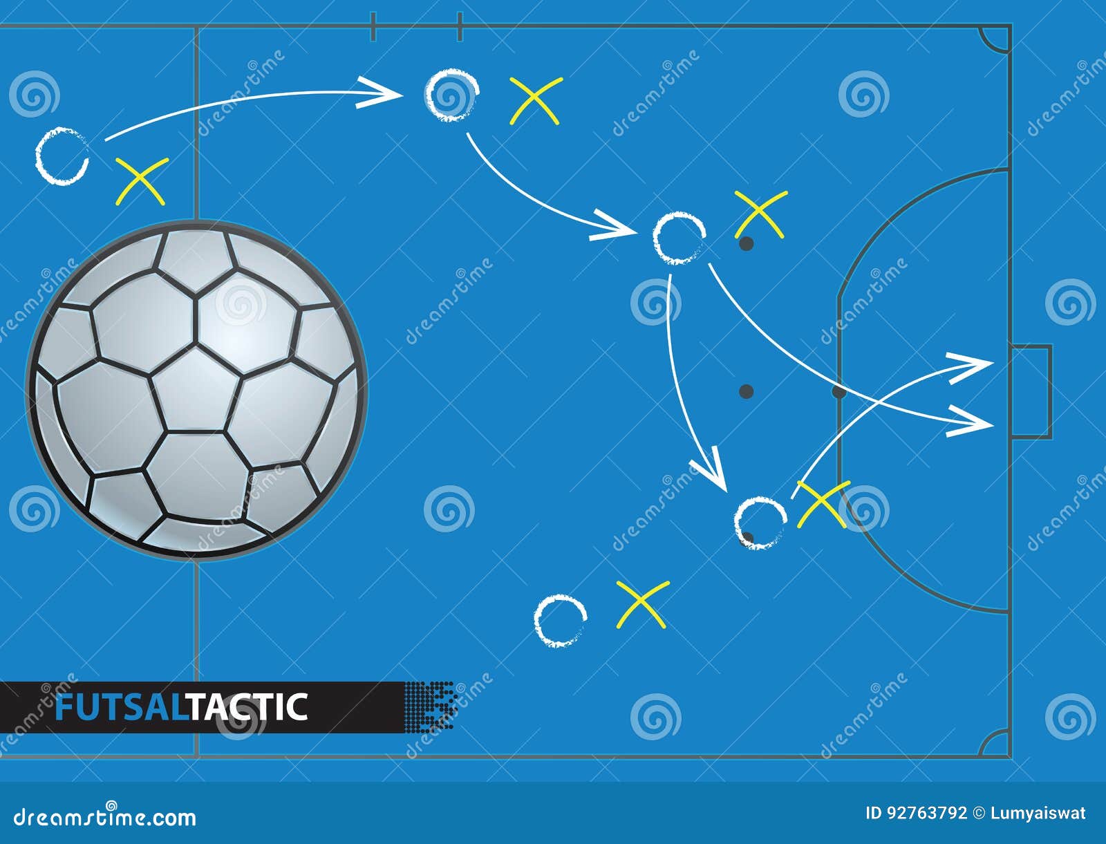 Futsal Game Strategy Plan. Vector Illustration Stock Vector ...