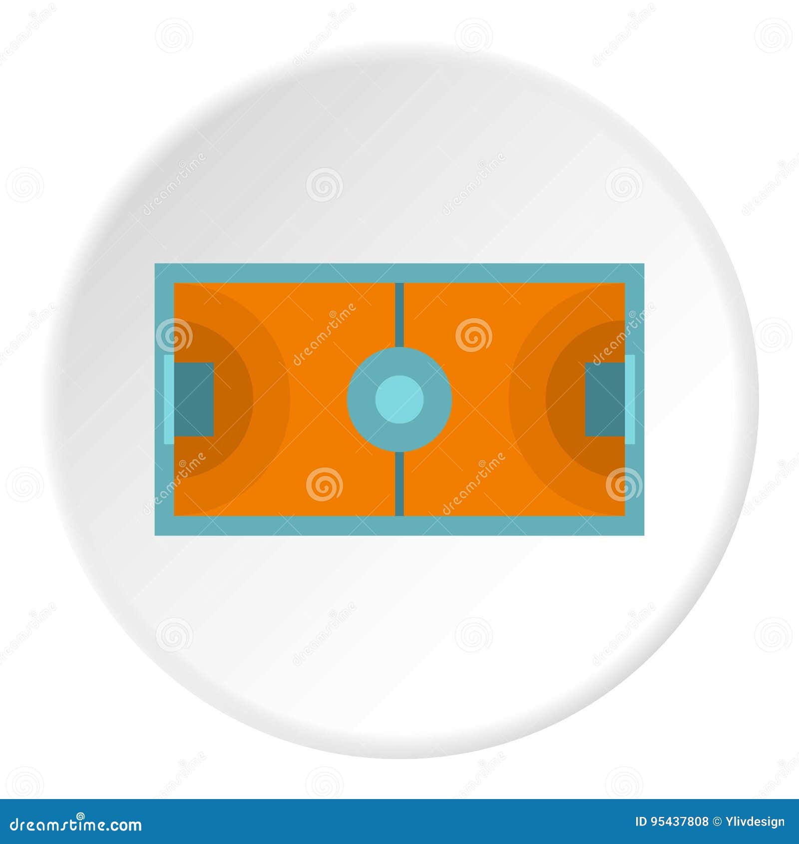Futsal or Indoor Soccer Field Icon Circle Stock Vector - Illustration ...