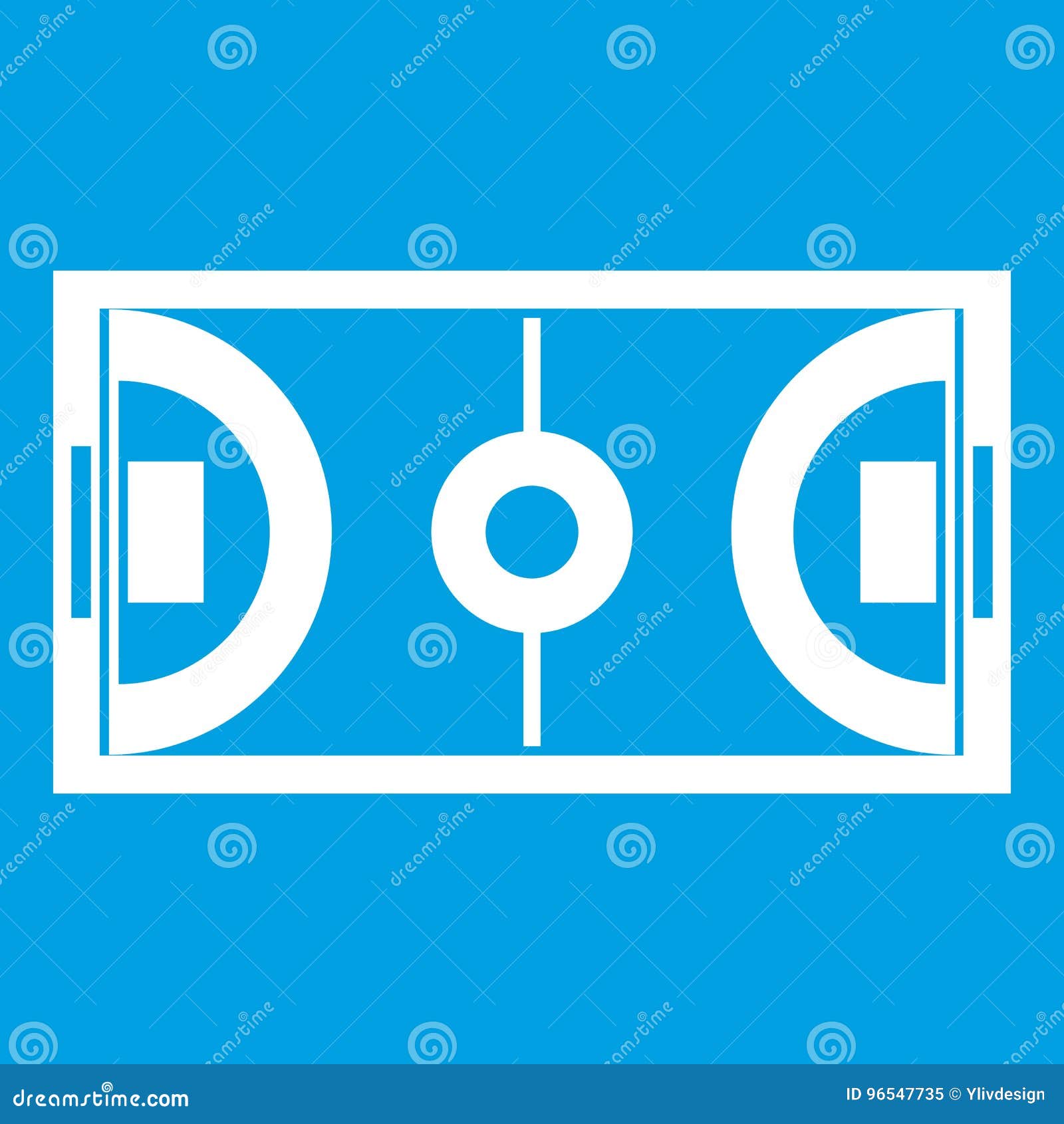 Futsal or Indoor Soccer Field Icon White Stock Vector - Illustration of ...