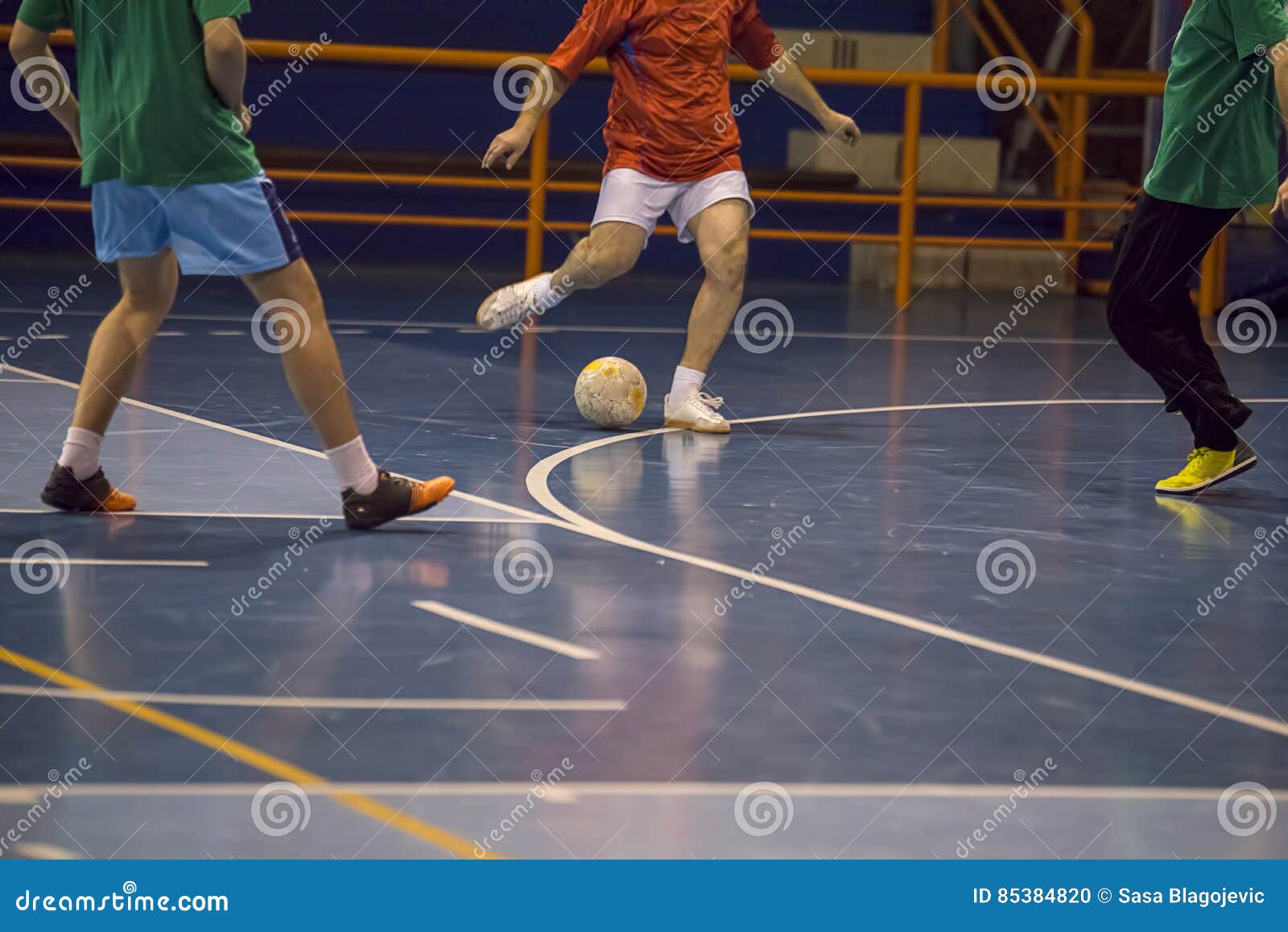 Futsal Player in the Sports Hall Stock Photo - Image of moving, ball ...