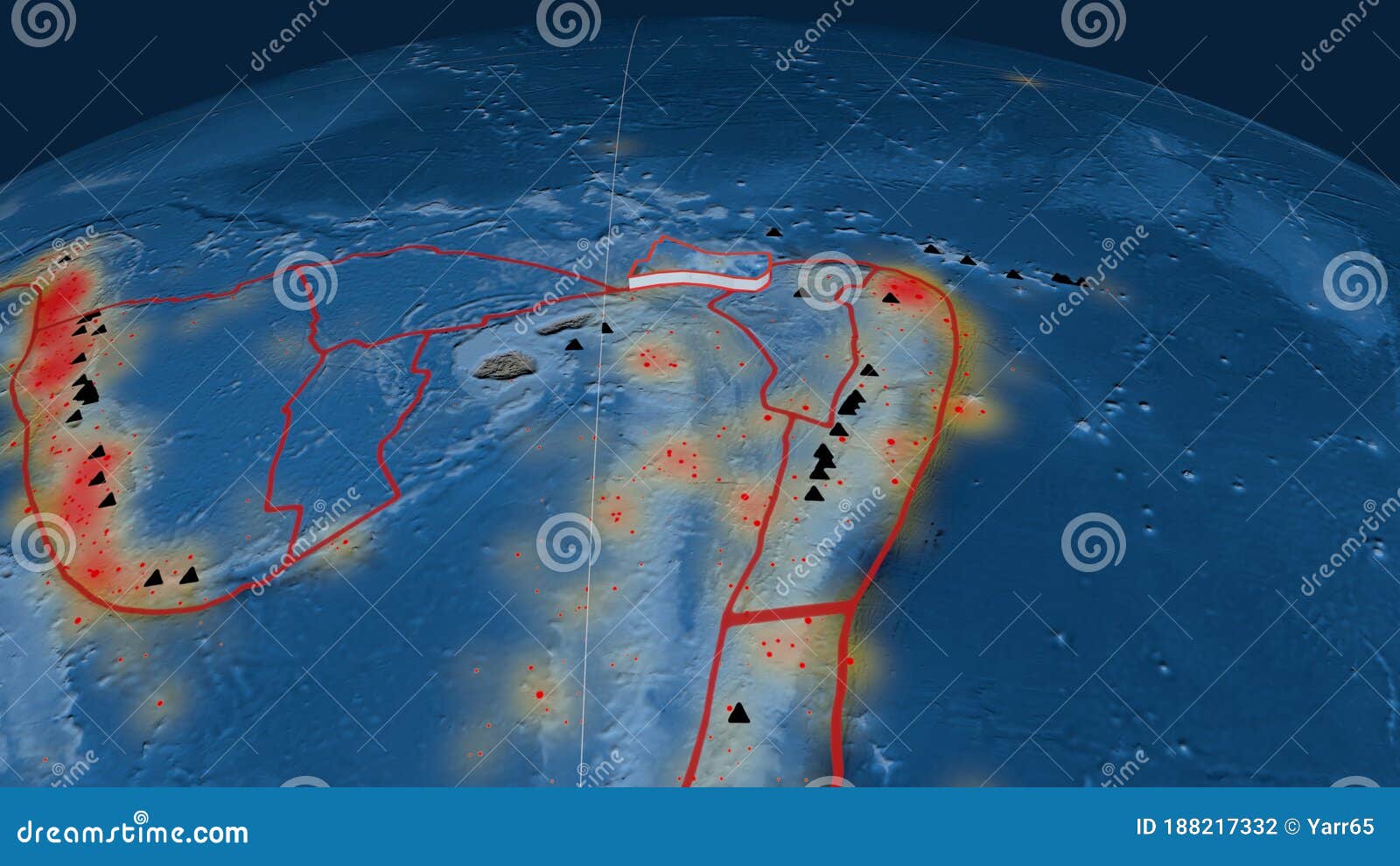 Futuna Plate Extruded - Topo and Bathy Stock Illustration ...