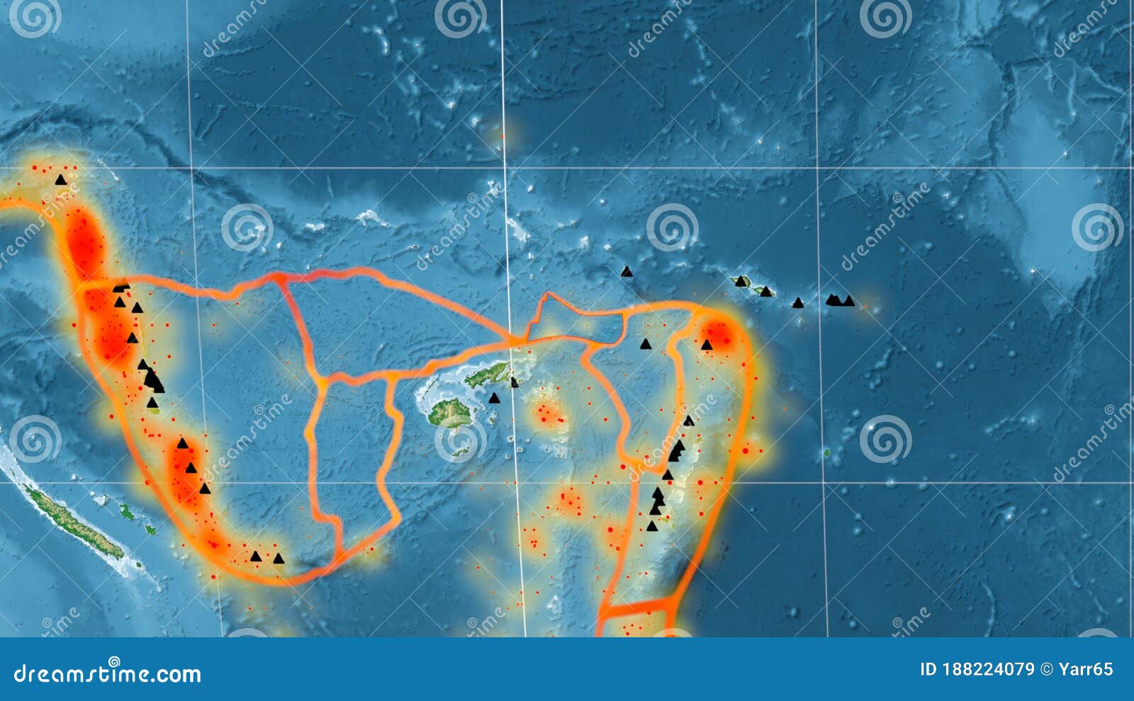 Futuna Plate Outlined, Mollweide Projection - Physical Stock ...