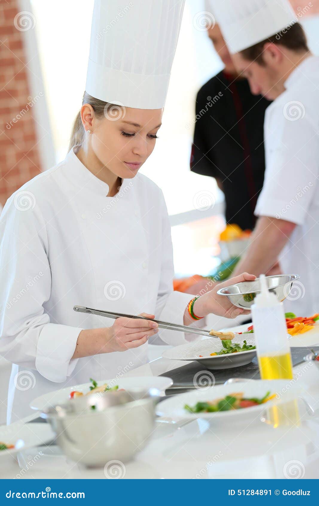 Futur Cooking Chef Making Dish Stock Image - Image of people, class ...