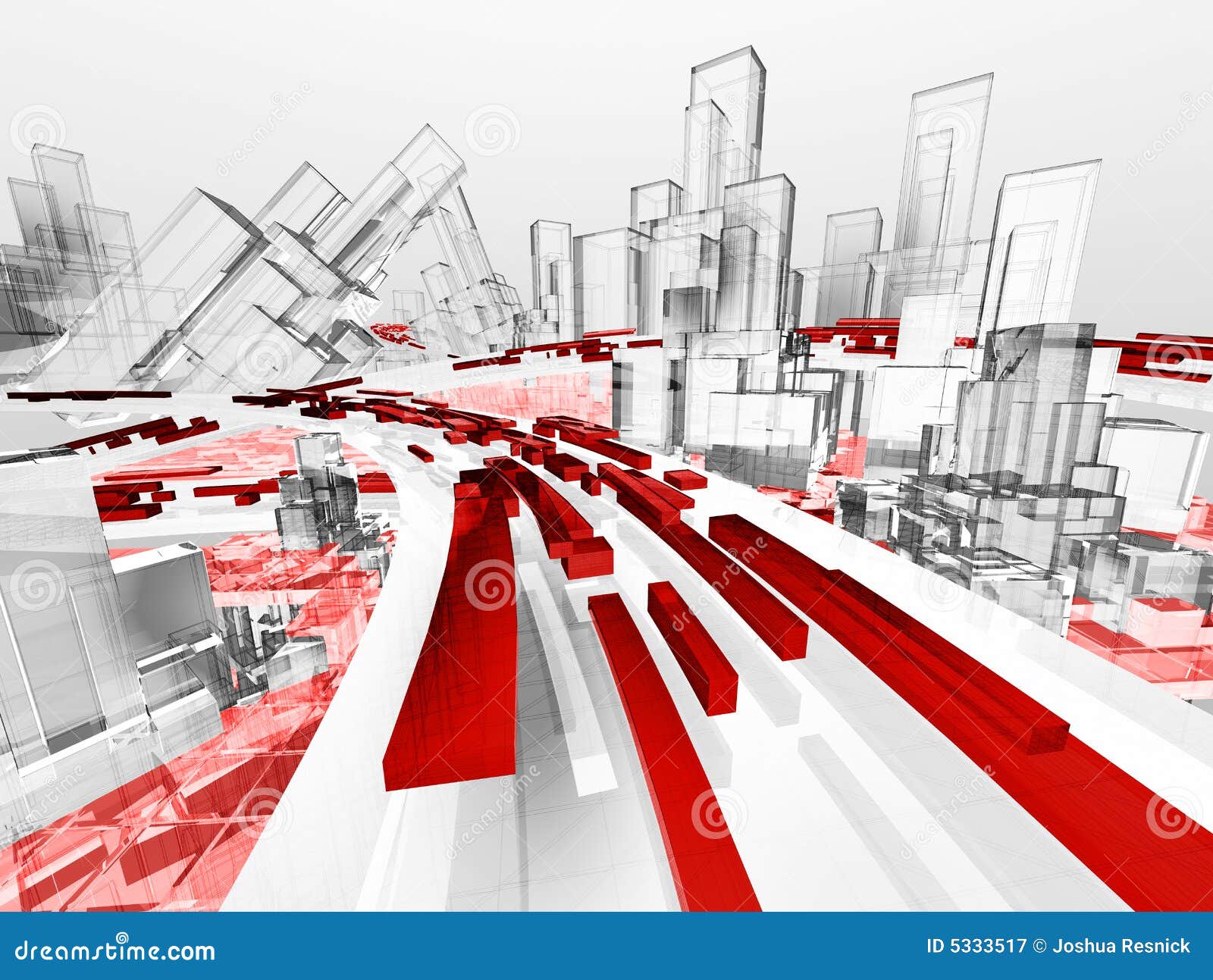 Future abstract city stock illustration. Illustration of overload - 5333517