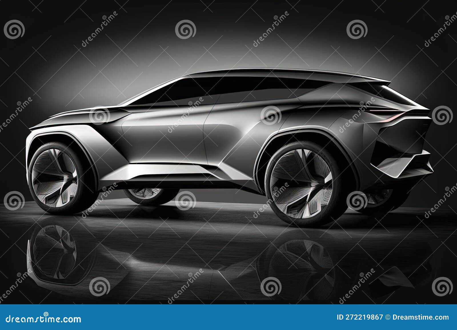 Future Aerodynamic SUV. Generative AI Stock Illustration - Illustration ...