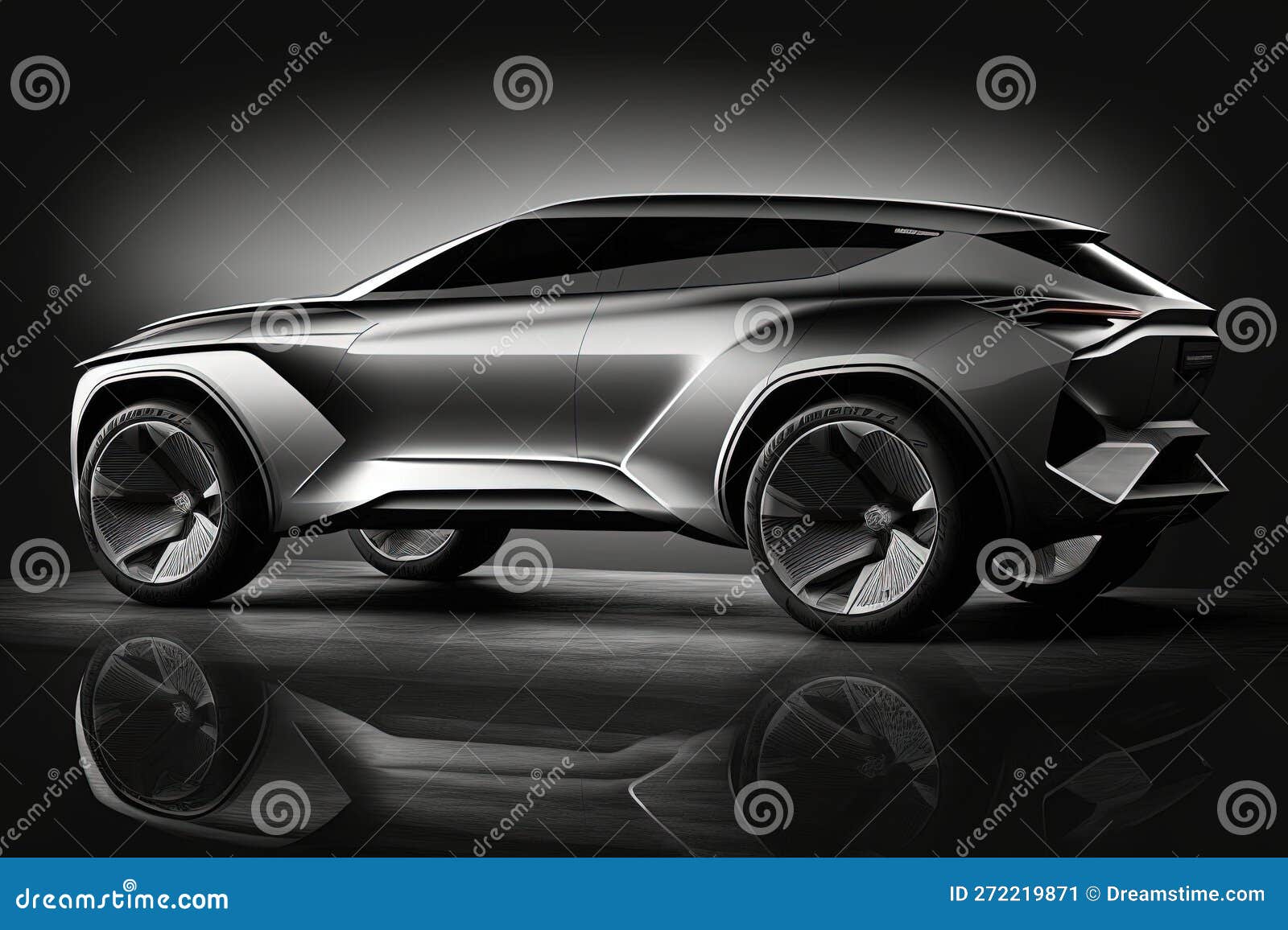 Future Aerodynamic SUV. Generative AI Stock Illustration - Illustration ...