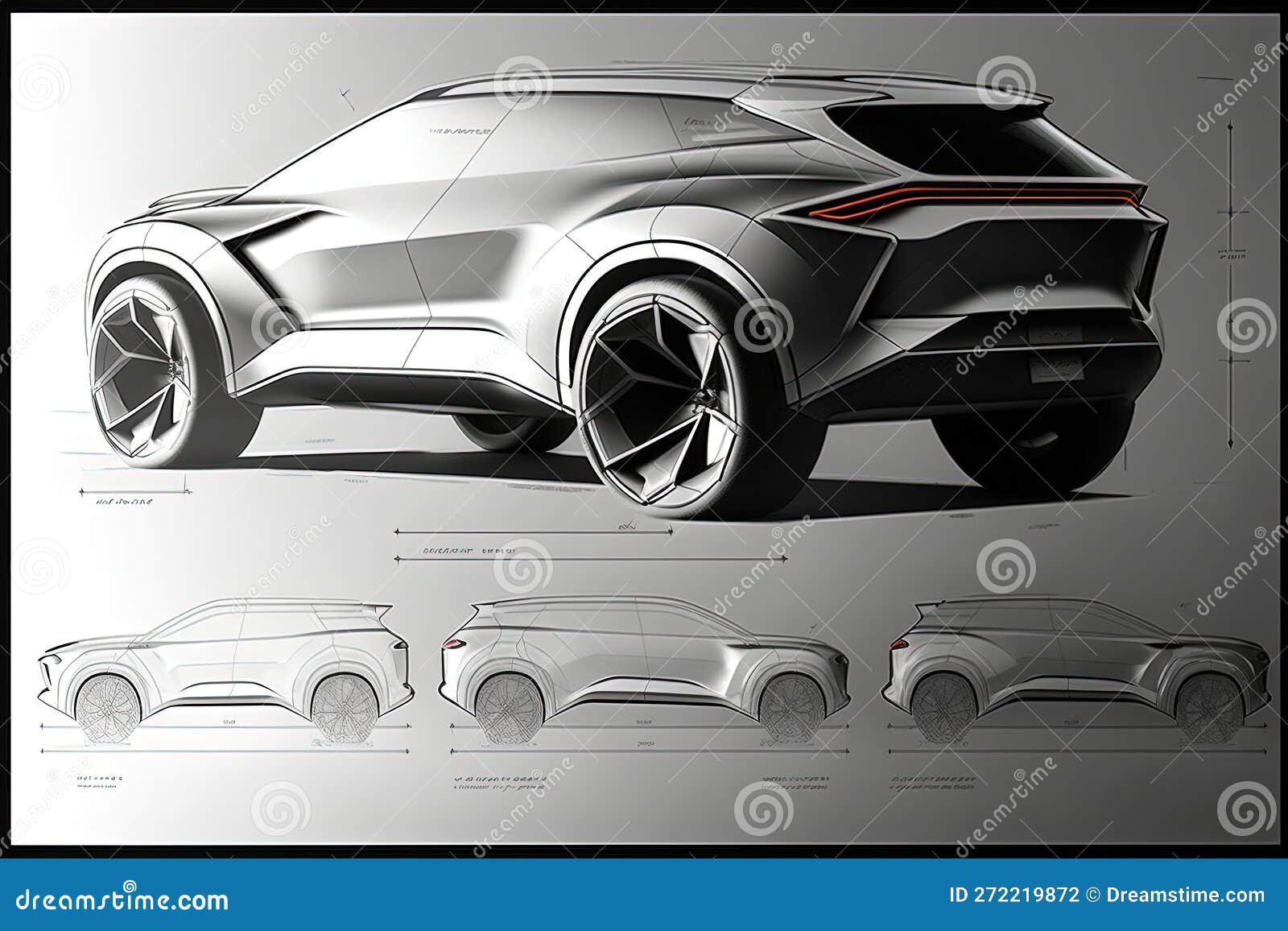 Future Aerodynamic SUV. Generative AI Stock Illustration - Illustration ...
