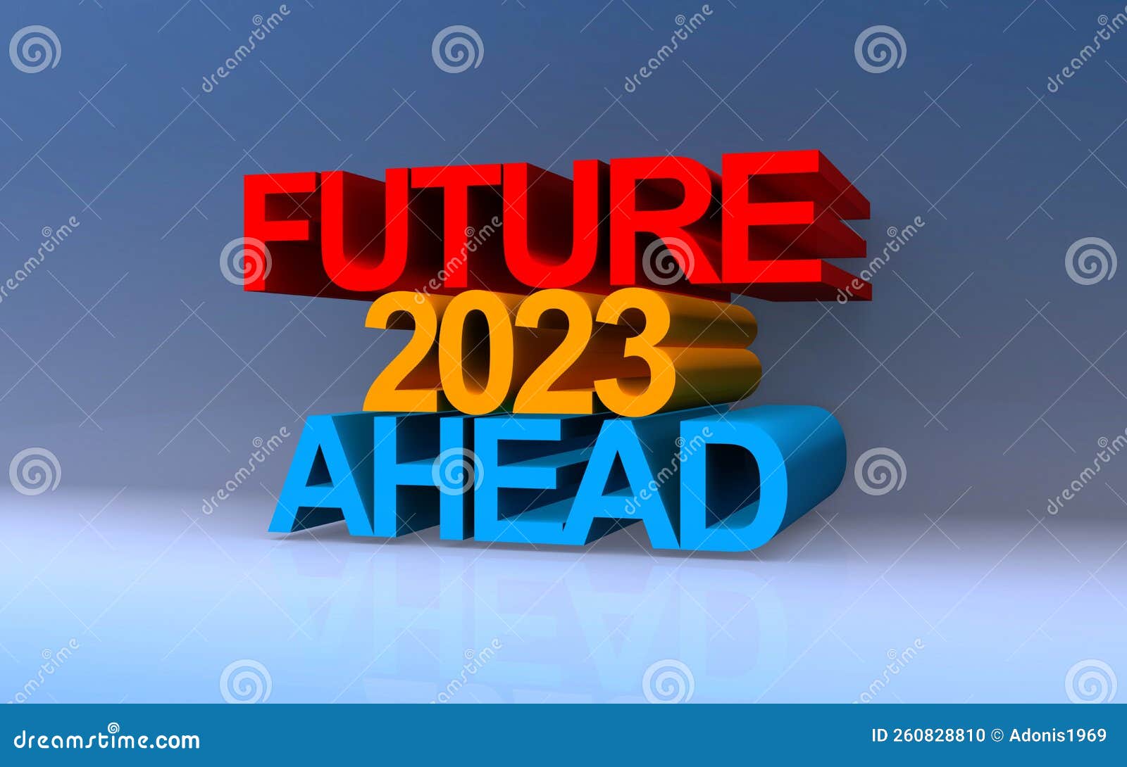 Future 2023 ahead on blue stock illustration. Illustration of guidepost ...