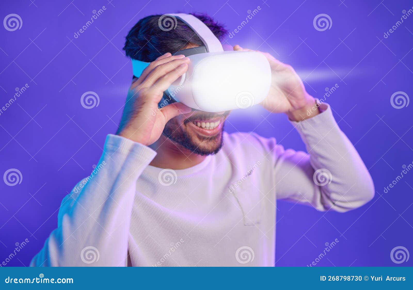 Future of Ai, Man with Vr Headset and Digital Transformation for ...