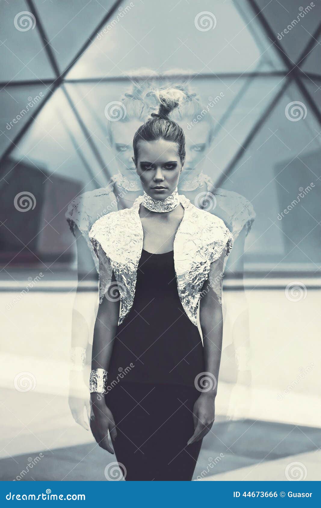 Future Alien Woman in Space Style Stock Photo - Image of cosmic, iron ...