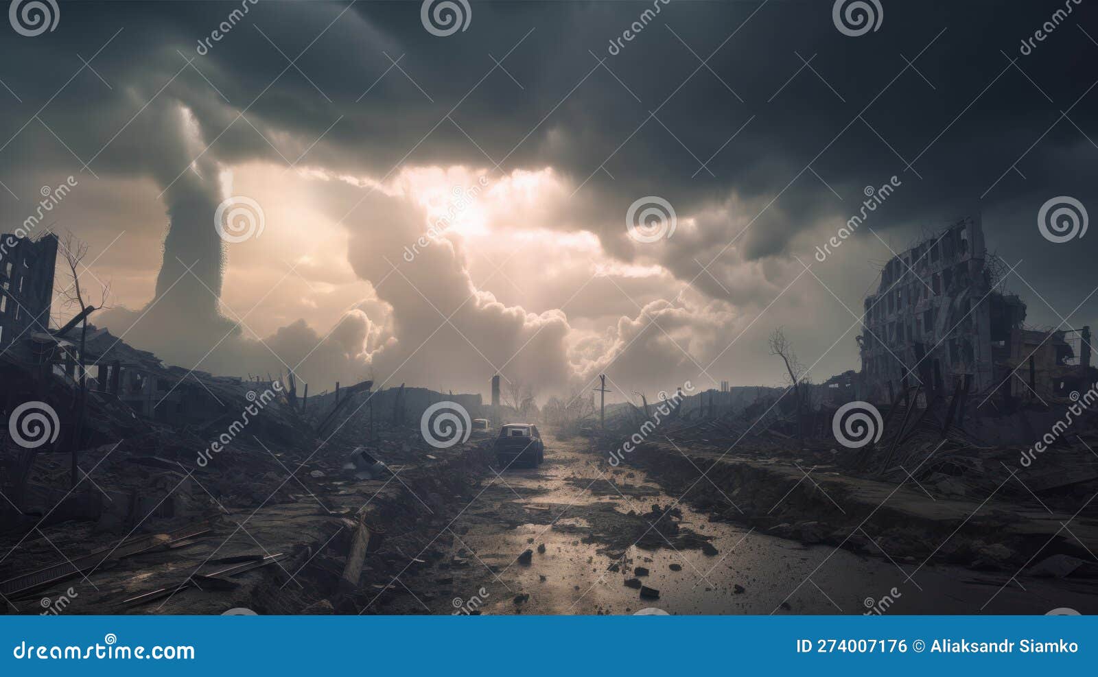 Future Apocalypse Concept. Digital Art Stock Illustration ...