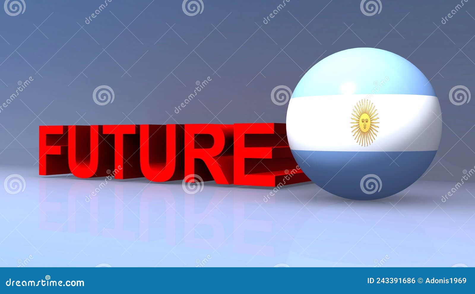 Future with Argentina Flag on Blue Stock Illustration - Illustration of ...