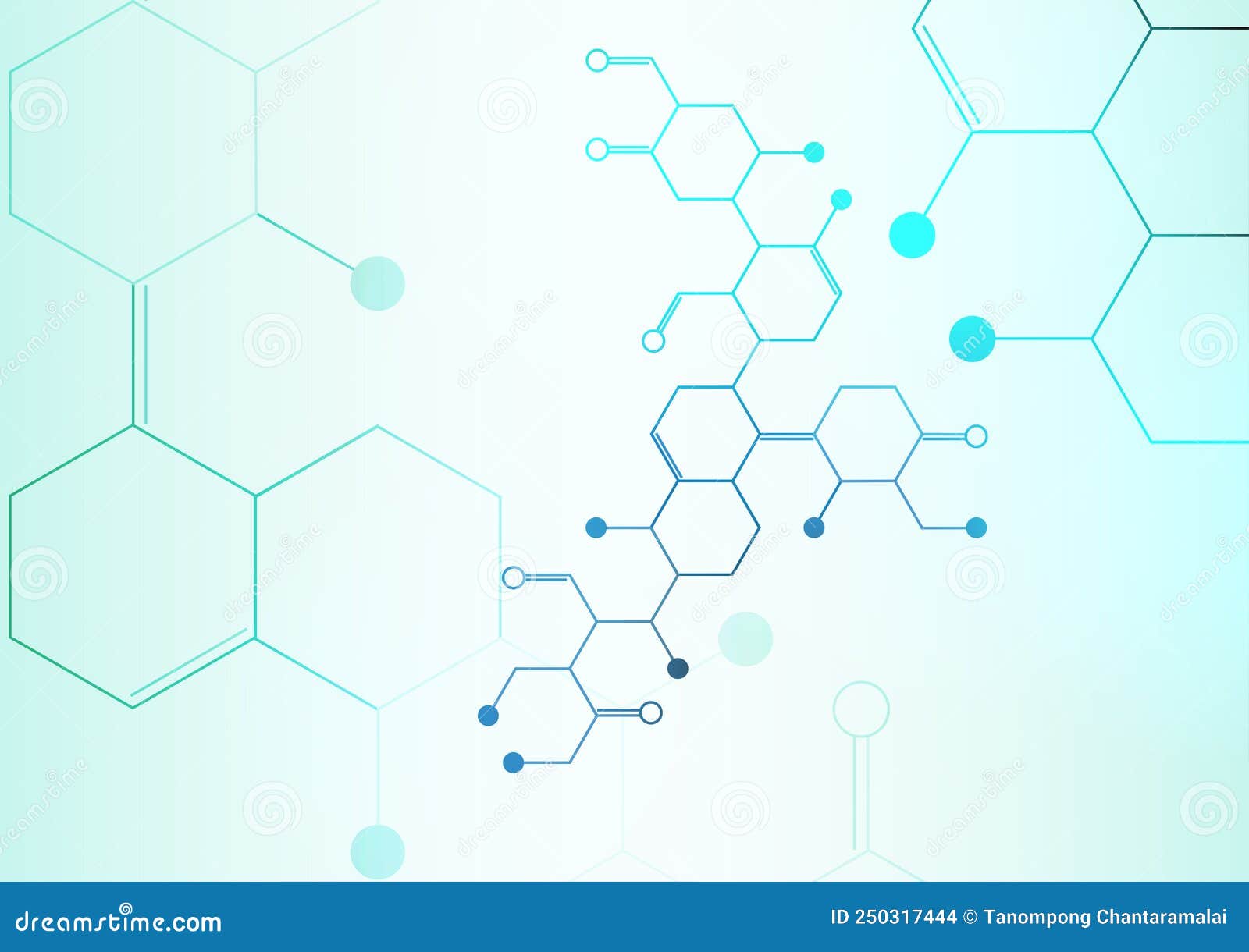 Hexagon Atomic Molecule In Green Medical Color With Heart Rate Pulse ...