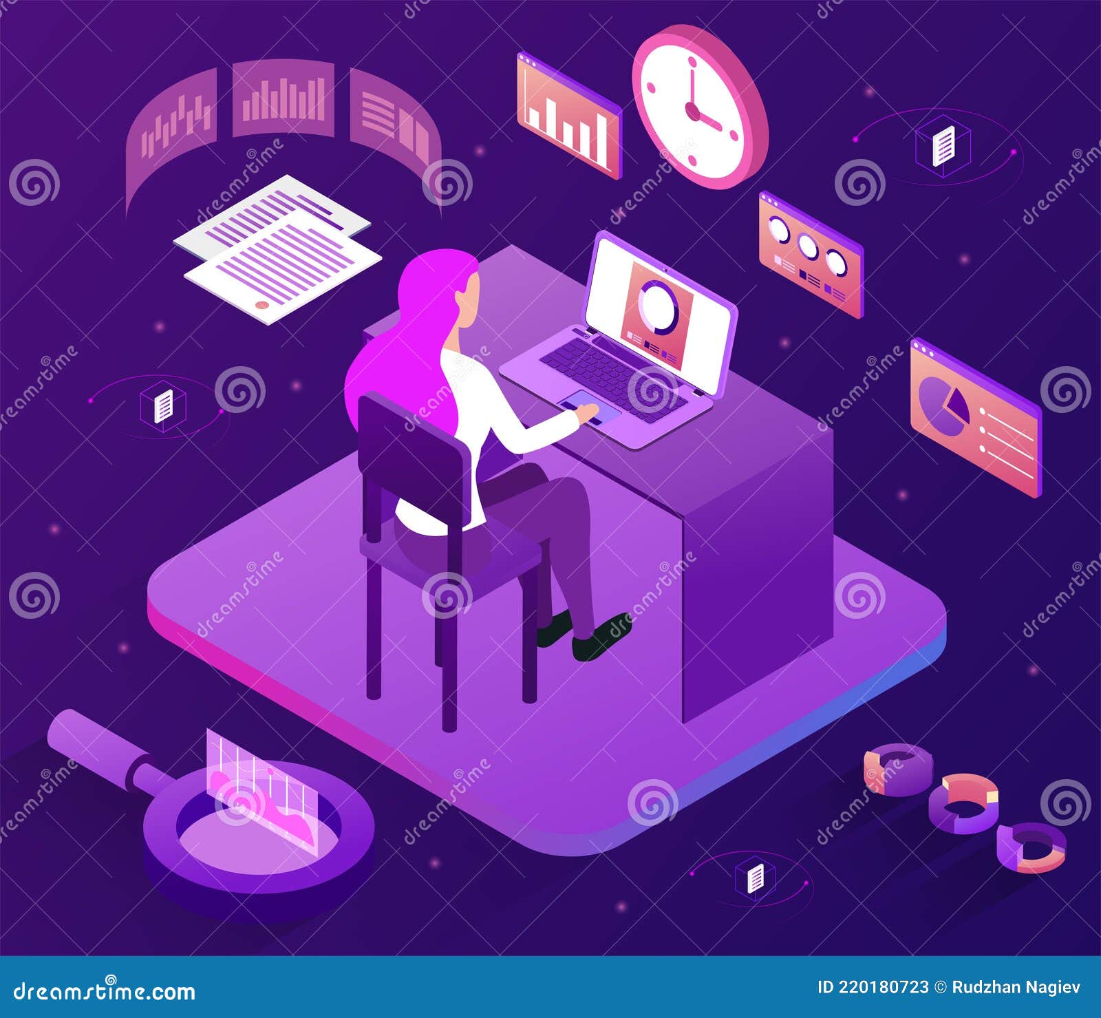 Financial Forecasting Linear Icons Set. Projection, Budgeting, Trending ...