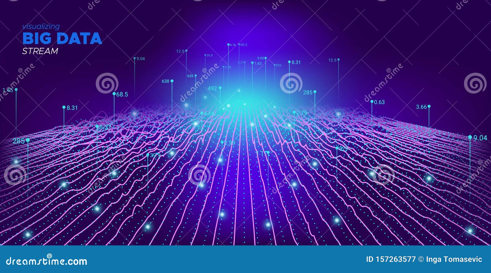 Future Bigdata Illustration. Purple Statistic Stock Illustration ...