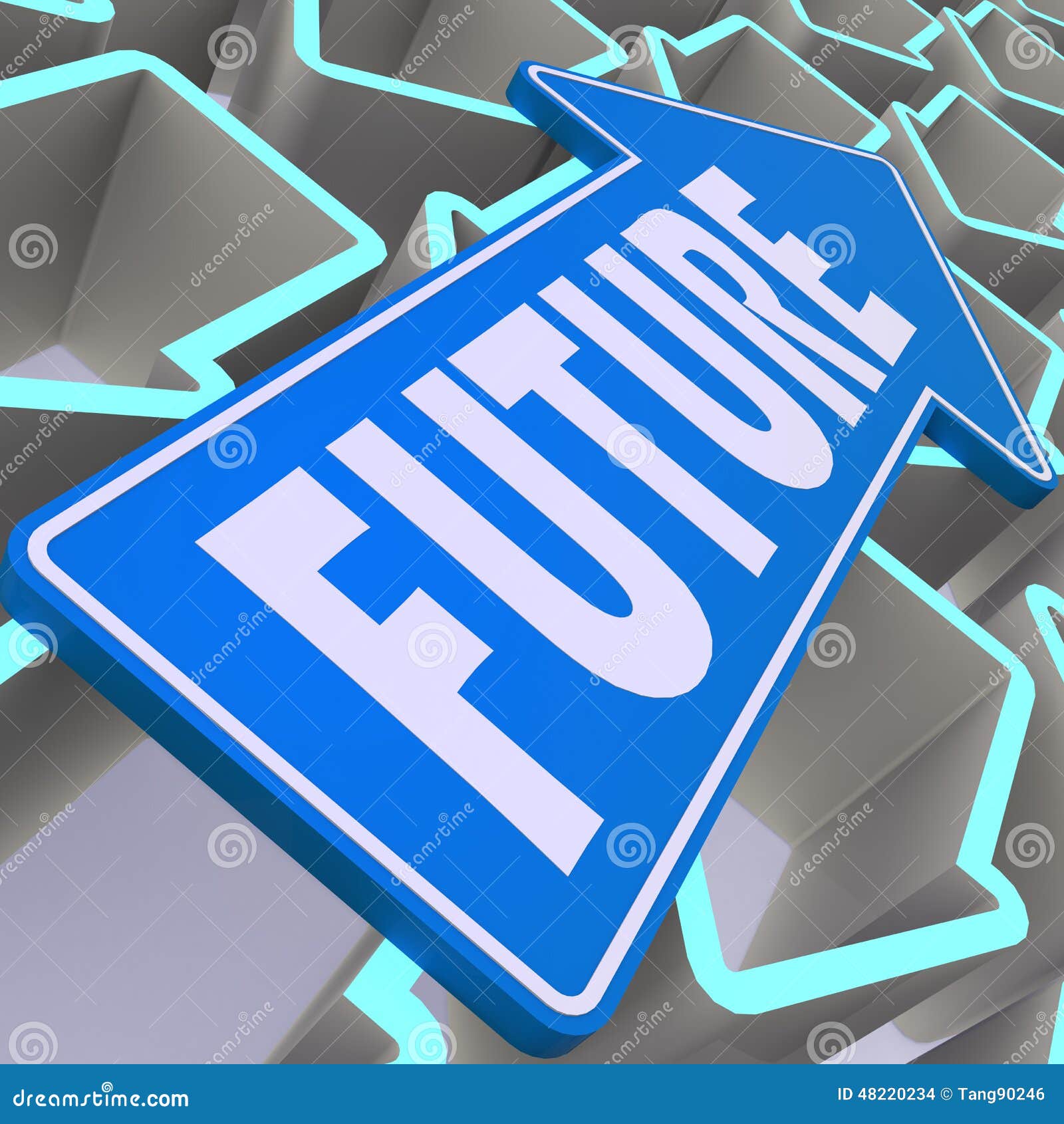 Future blue arrow stock illustration. Illustration of sign - 48220234