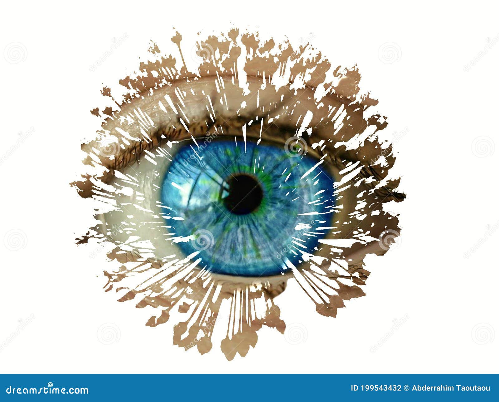 Future Blue Eye Seeing a Banner Stock Illustration - Illustration of ...