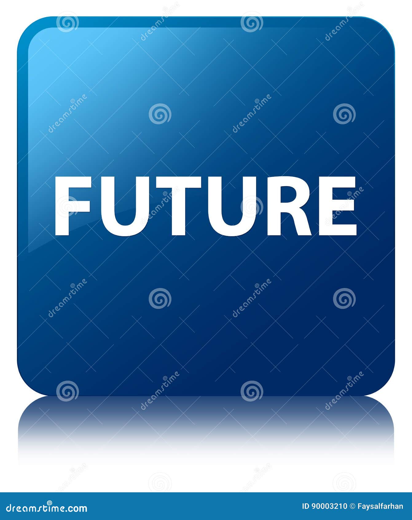 Future blue square button stock illustration. Illustration of word ...