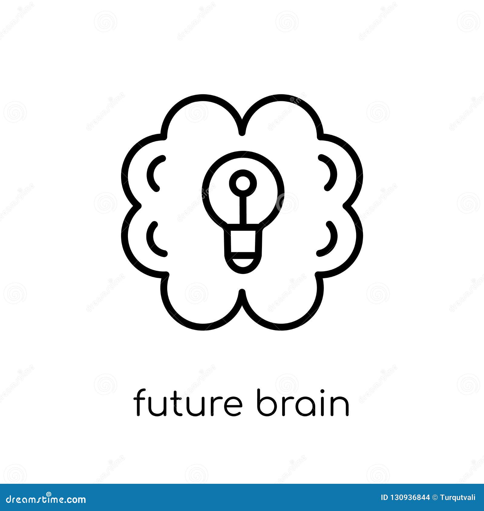 Future Brain Icon. Trendy Modern Flat Linear Vector Future Brain Stock ...