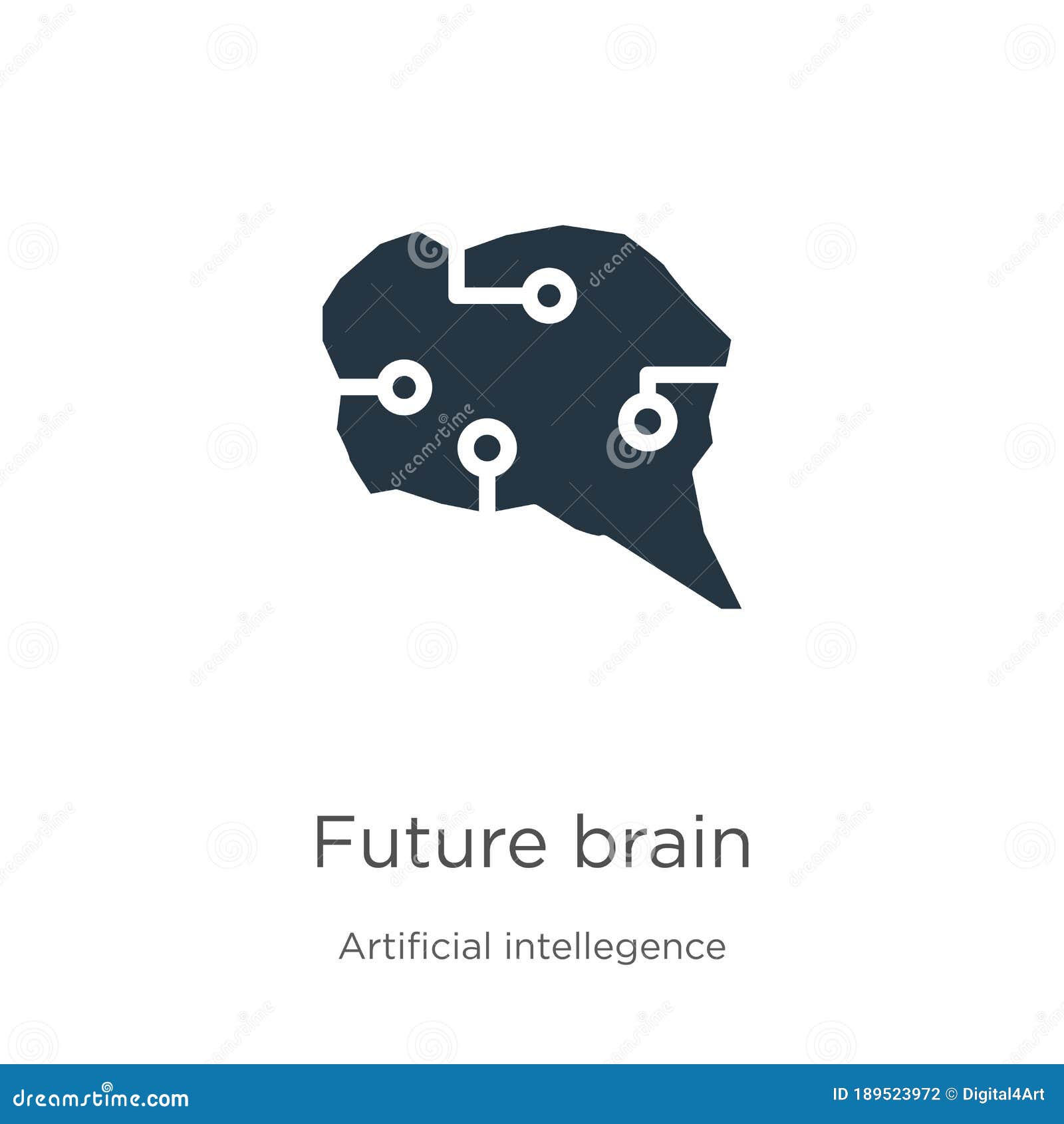 Future Brain Icon Vector. Trendy Flat Future Brain Icon from Artificial ...