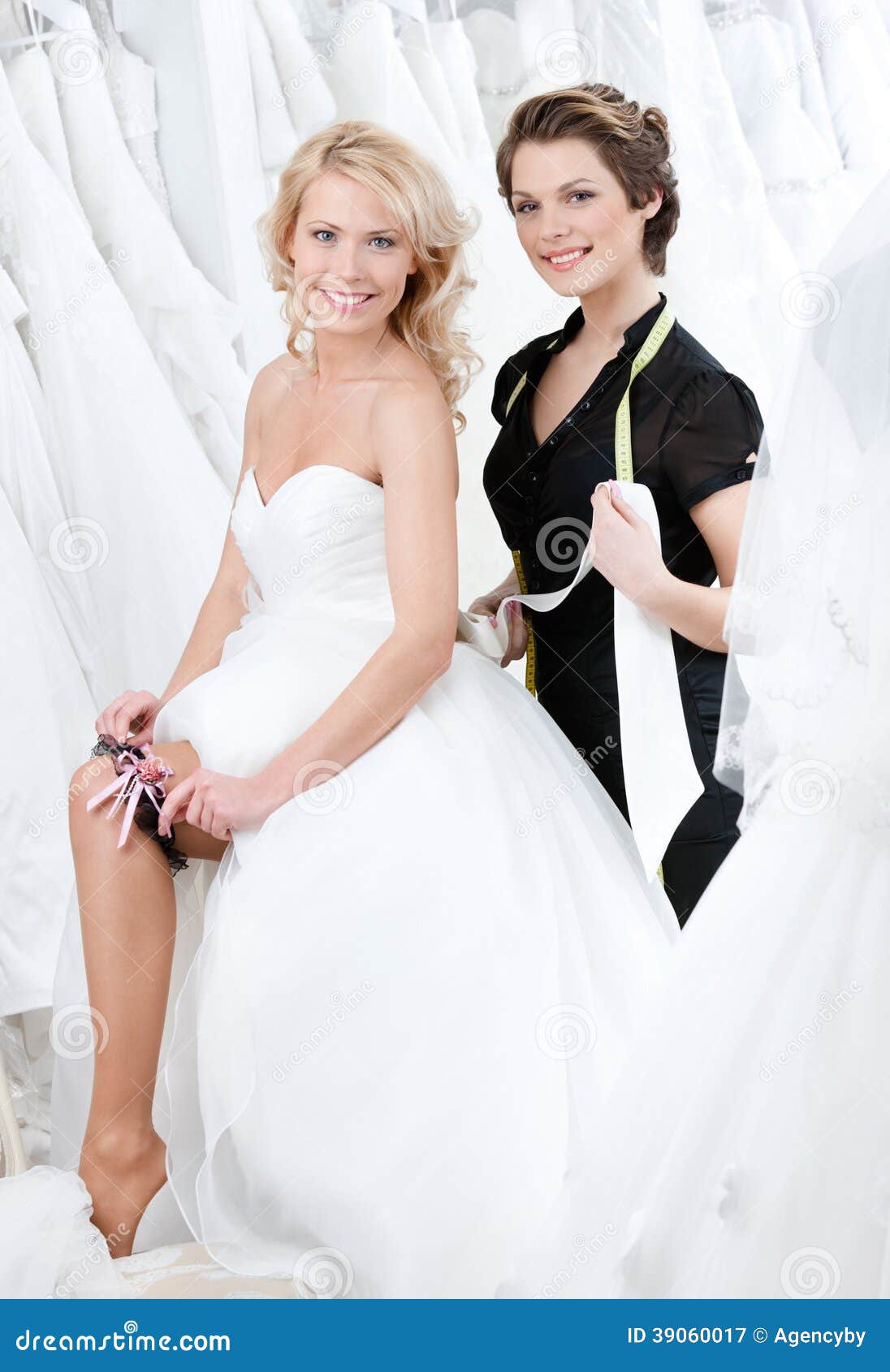 Future Bride is Satisfied with the Garter Stock Image - Image of ...