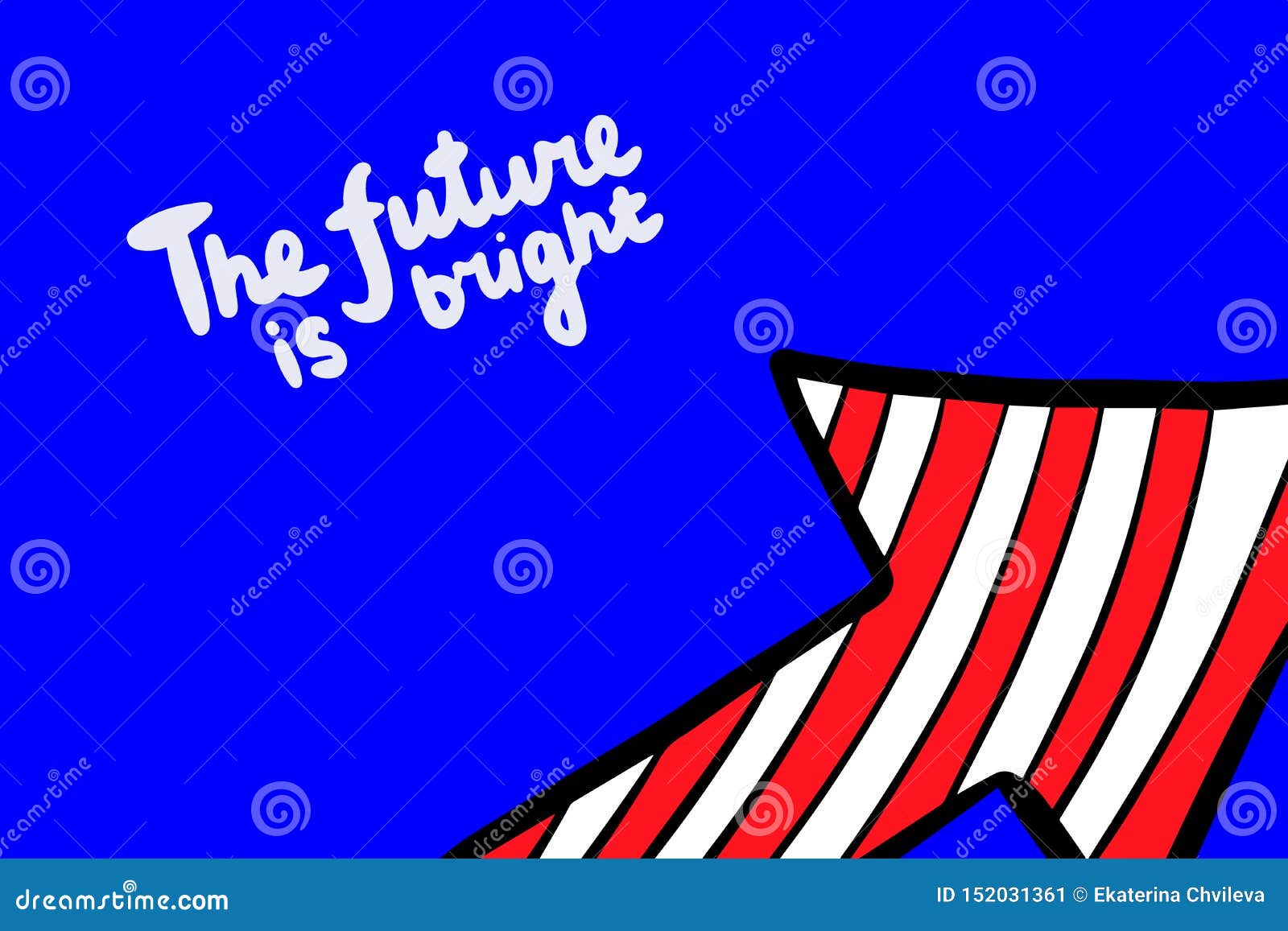 The Future is Bright Hand Drawn Vector Illustration in Catoon Style ...