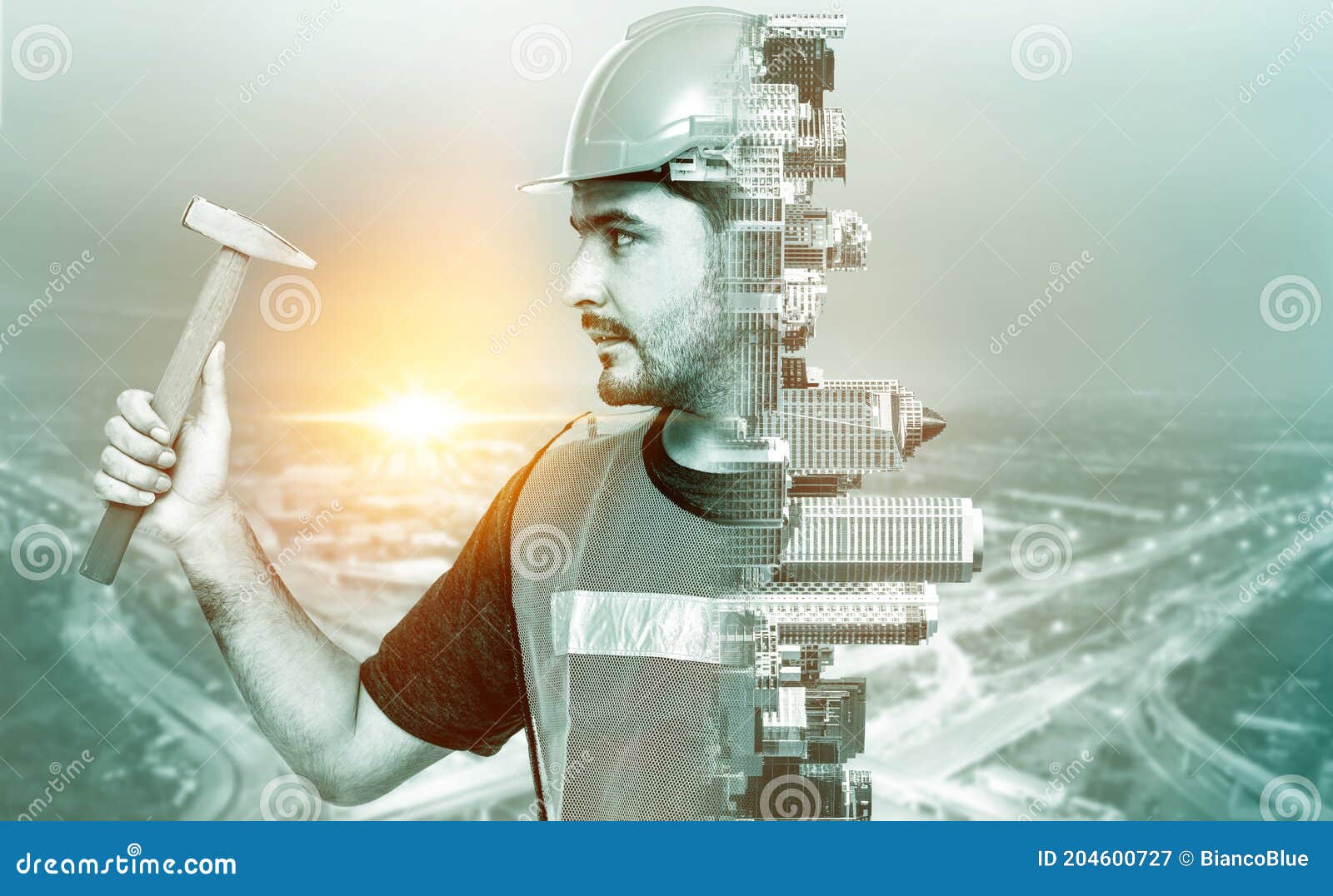 Future Building Construction Engineering Project. Stock Image - Image ...