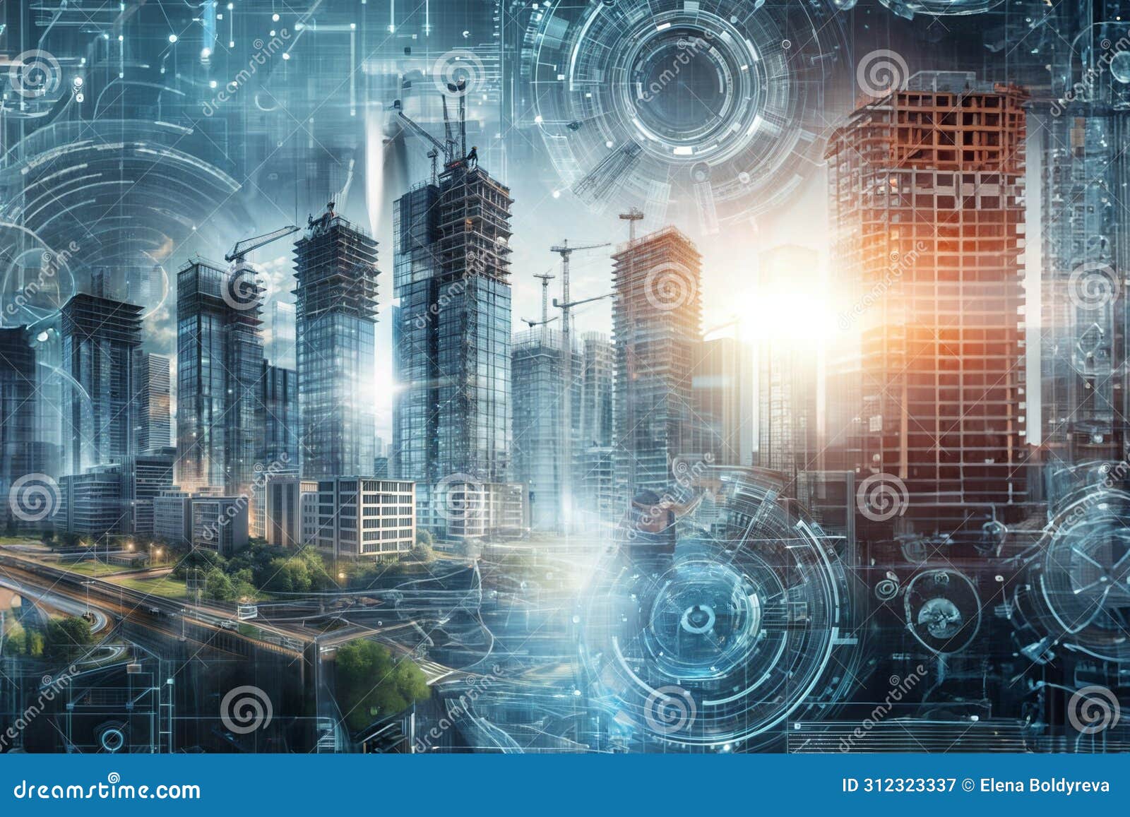 Future Building Construction Engineering Project Concept with Double ...