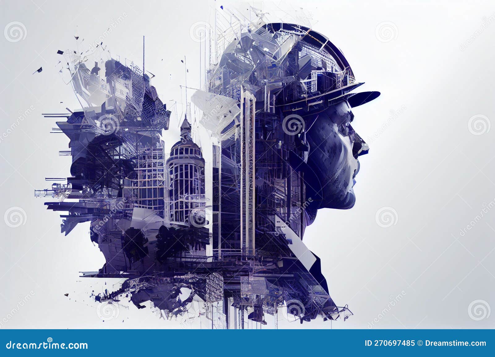 Future Building Construction Engineering Project Concept with Double ...