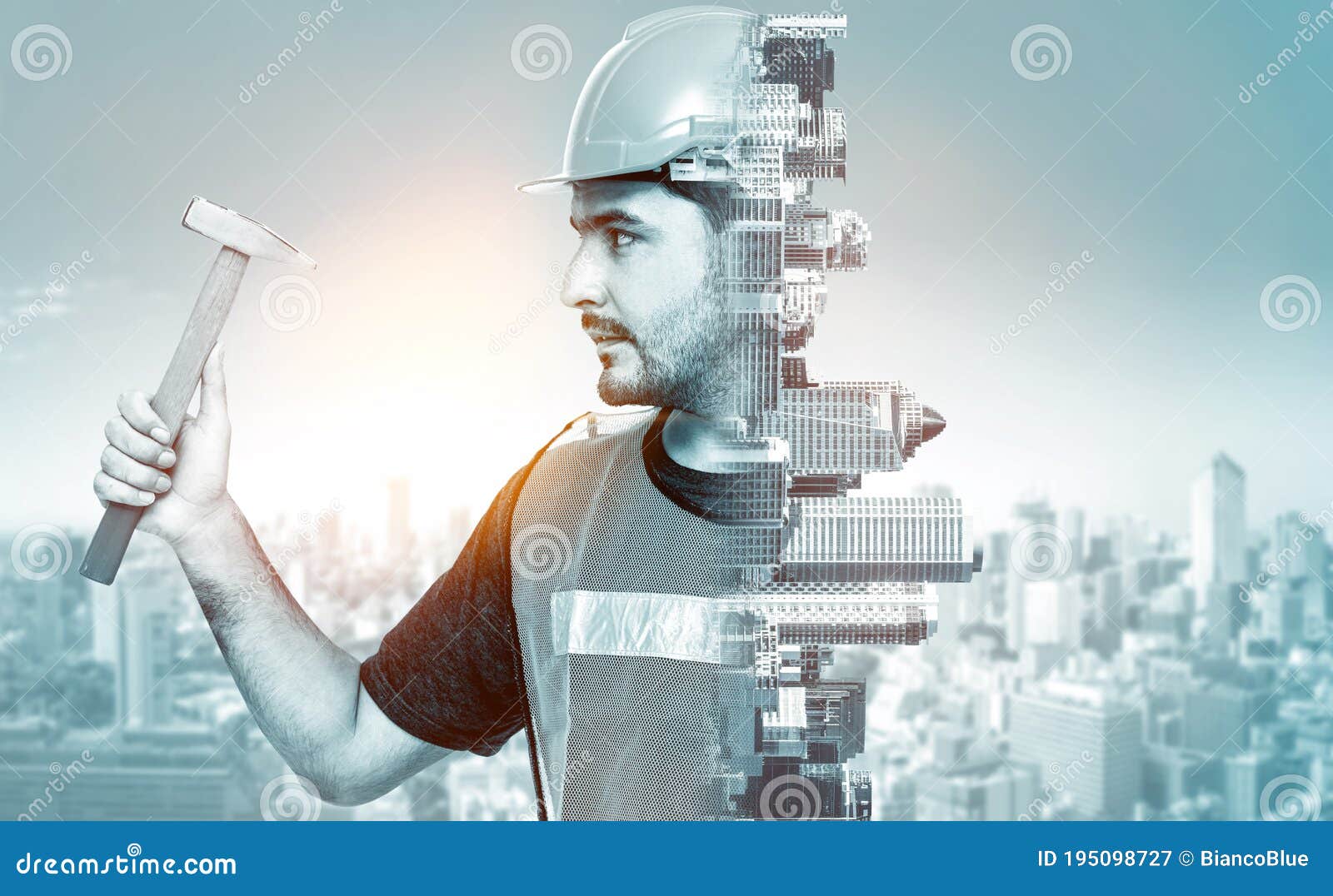 Future Building Construction Engineering Project. Stock Image - Image ...