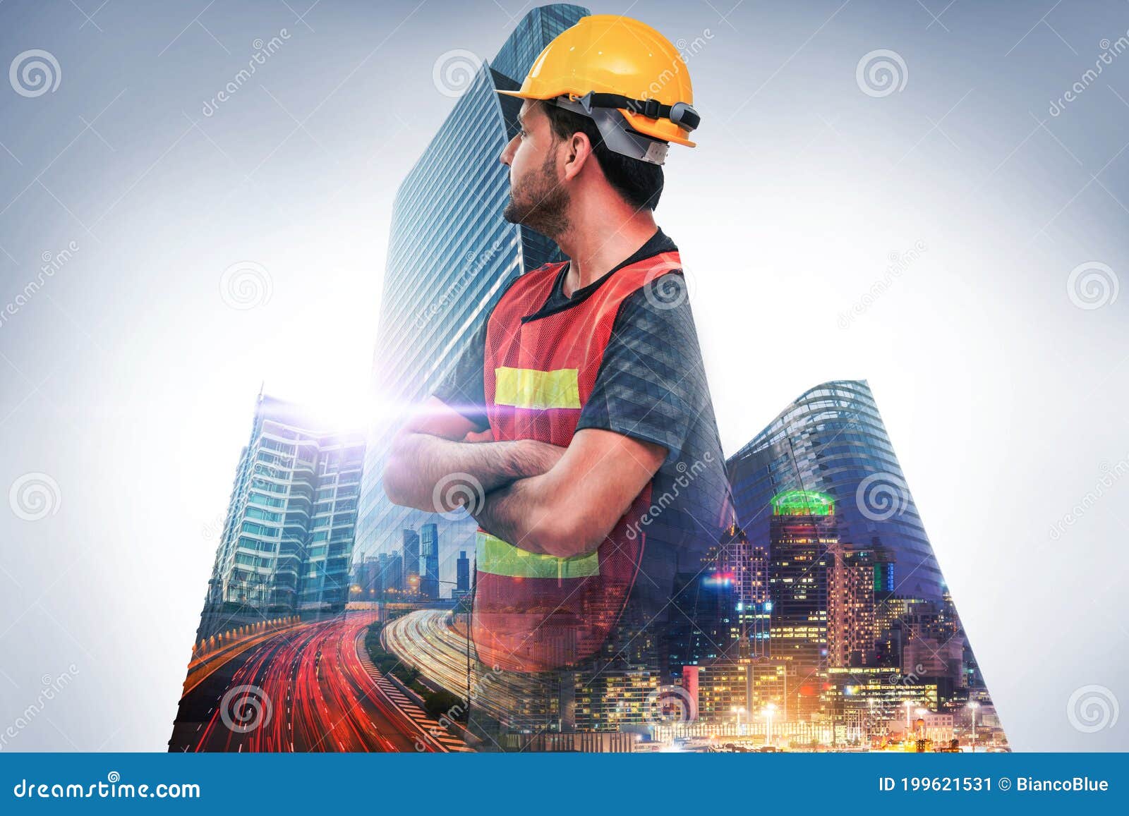 Future Building Construction Engineering Project. Stock Image - Image ...