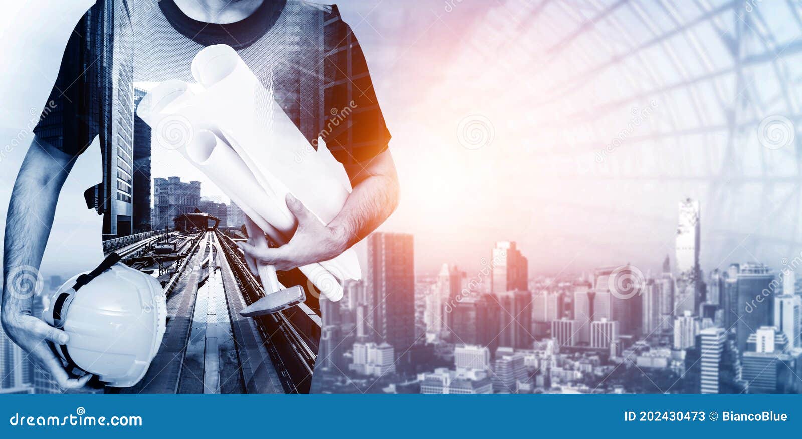 Future Building Construction Engineering Project. Stock Image - Image ...