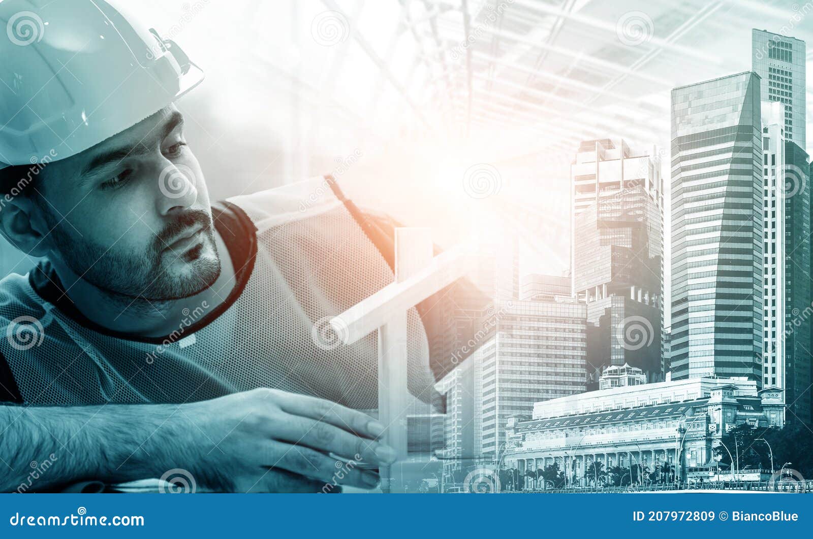 Future Building Construction Engineering Project. Stock Image - Image ...