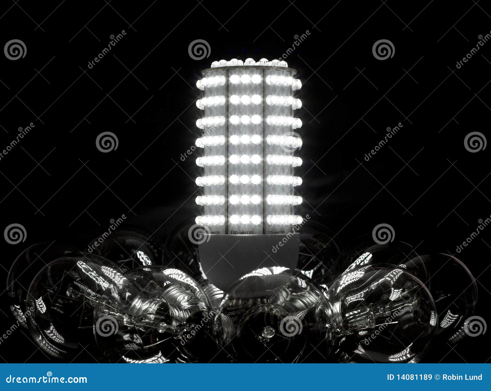 Future of the bulbs stock image. Image of diode, black - 14081189
