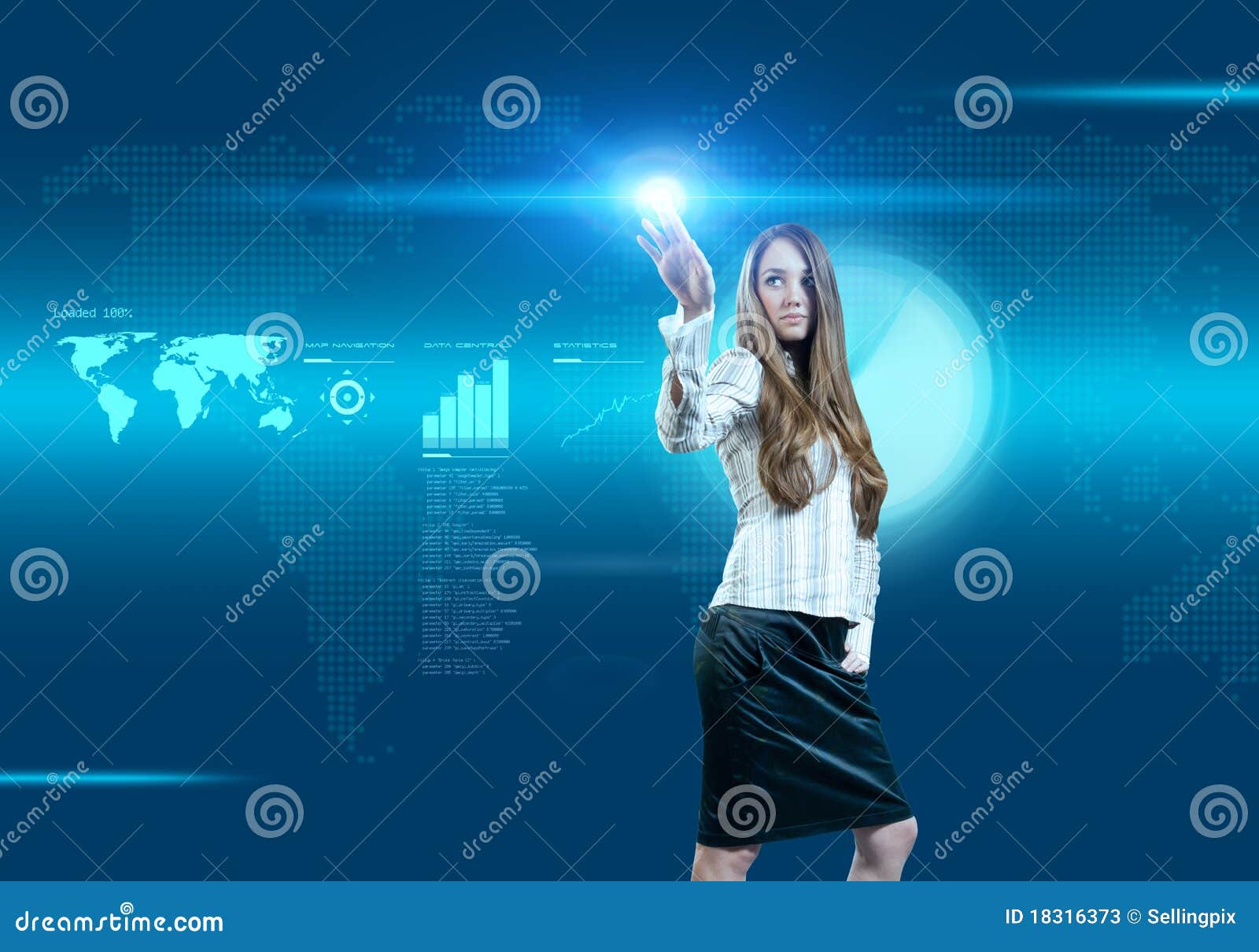 Future Business Solutions Businesswoman Stock Image - Image of business ...
