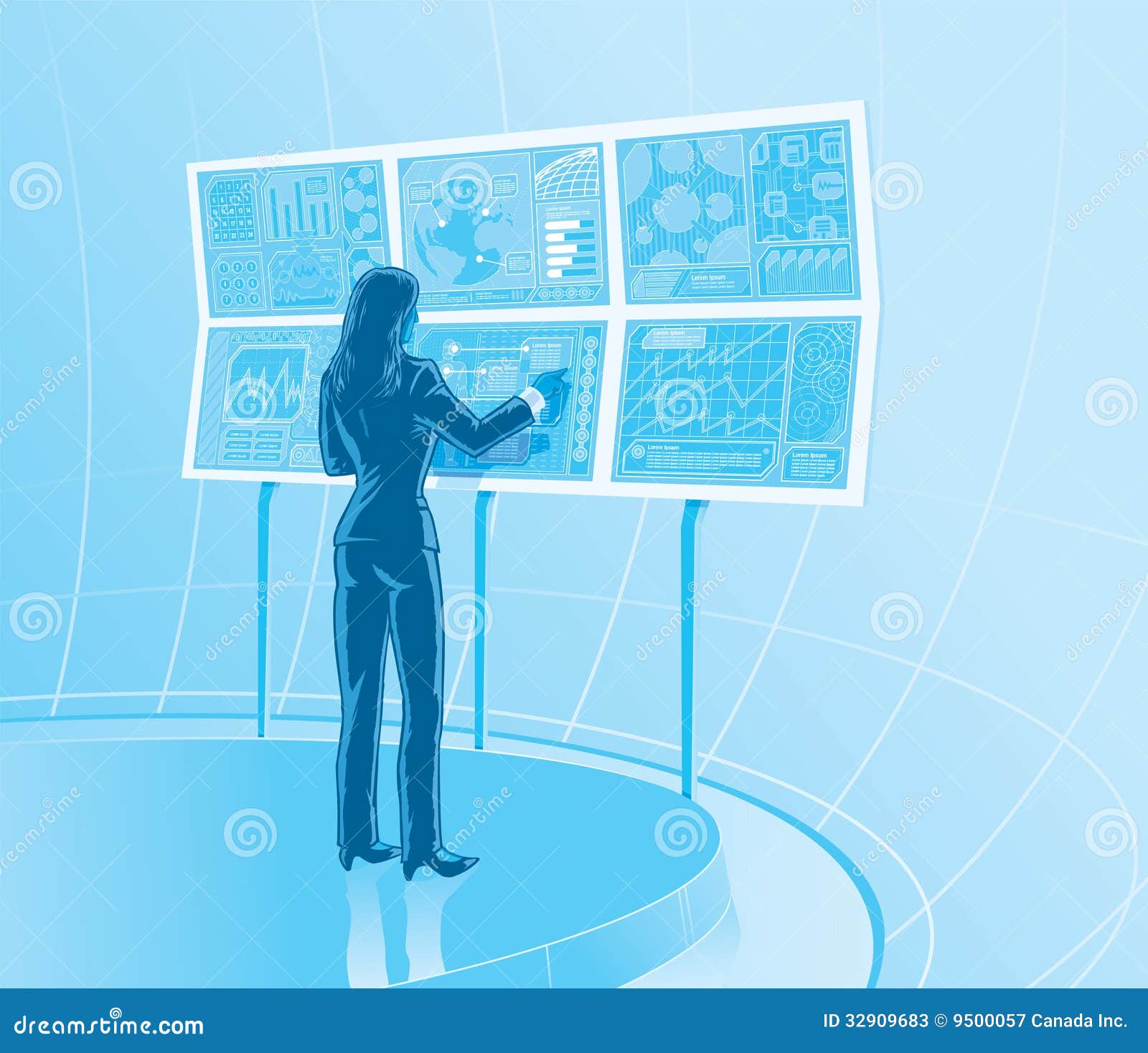 Future business woman stock vector. Illustration of technology - 32909683