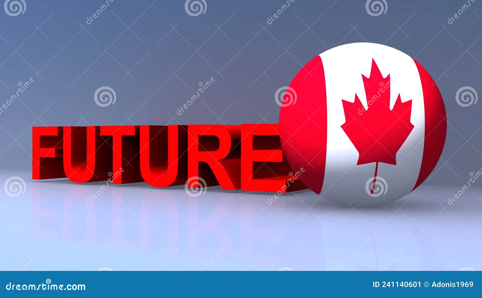 Future with Canada Flag on Blue Stock Illustration - Illustration of ...
