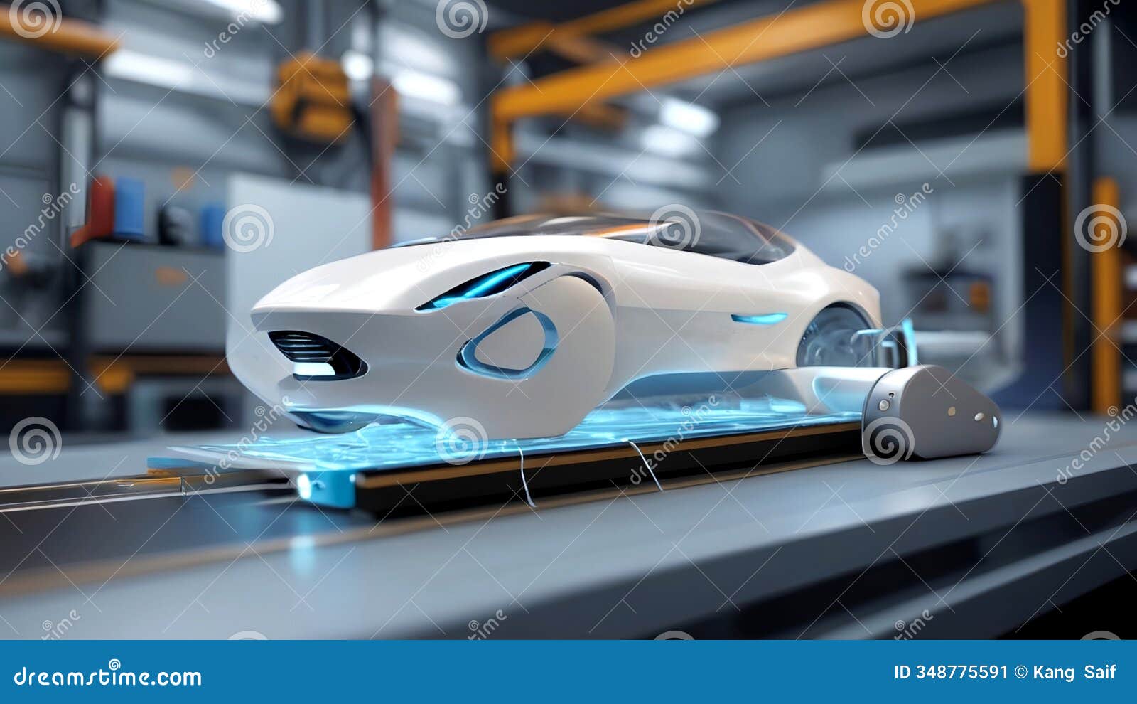 Future Car Assembly Line stock illustration. Illustration of design ...