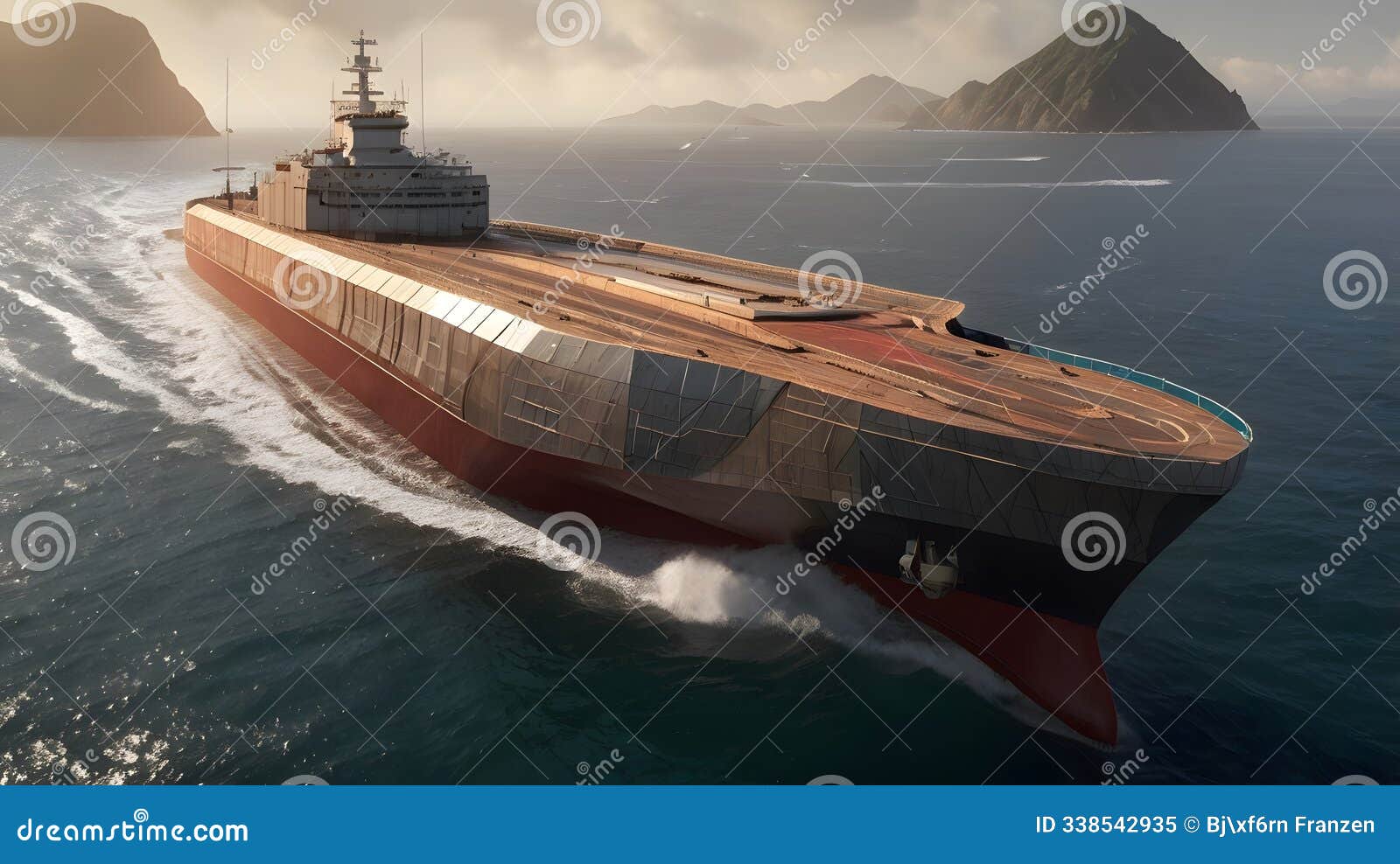 Future Cargo Transport Ship Vessel in the Ocean Stock Illustration ...