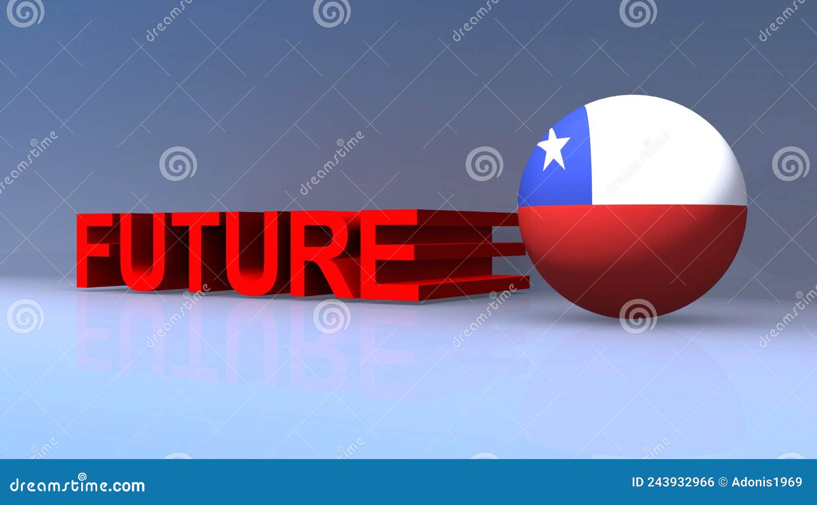 Future with Chile Flag on Blue Stock Illustration - Illustration of ...