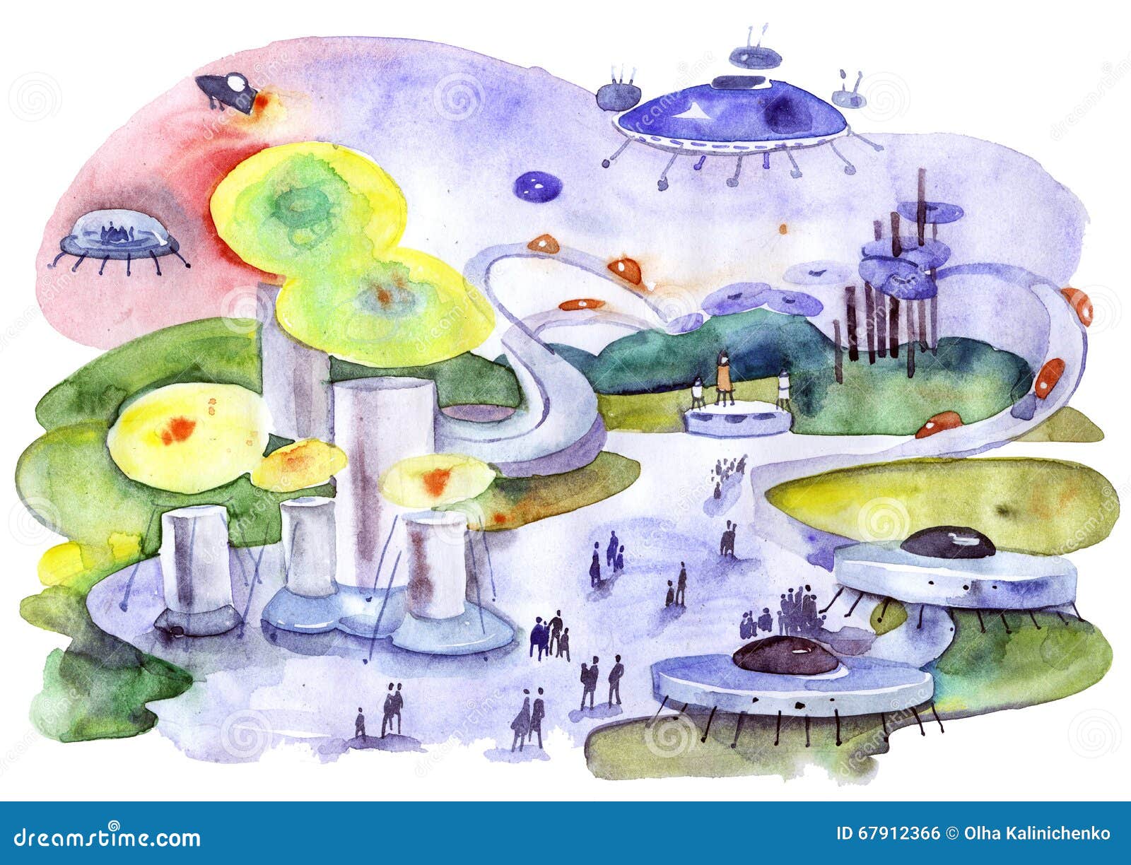 Future city stock illustration. Illustration of perspectives - 67912366
