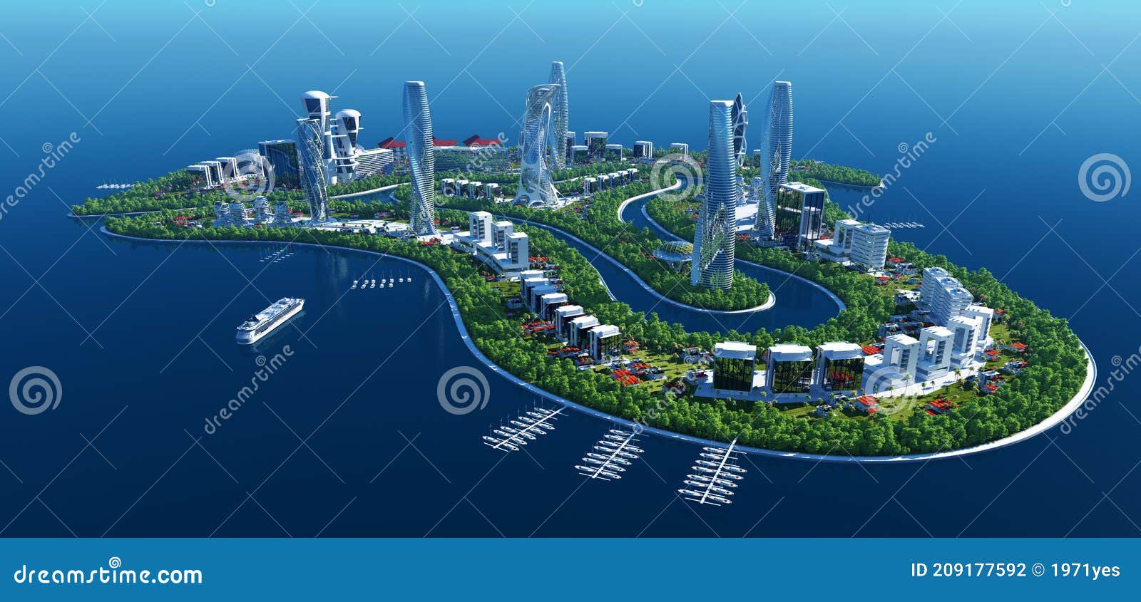 Future City stock illustration. Illustration of window - 209177592