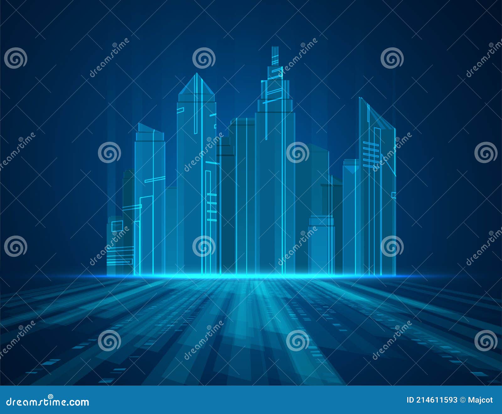 Future City Skyline Illustration Stock Vector - Illustration of city ...