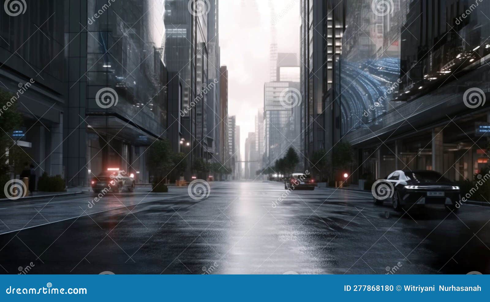 Future City Street View. Future City on the Coast. AI Generative Stock ...