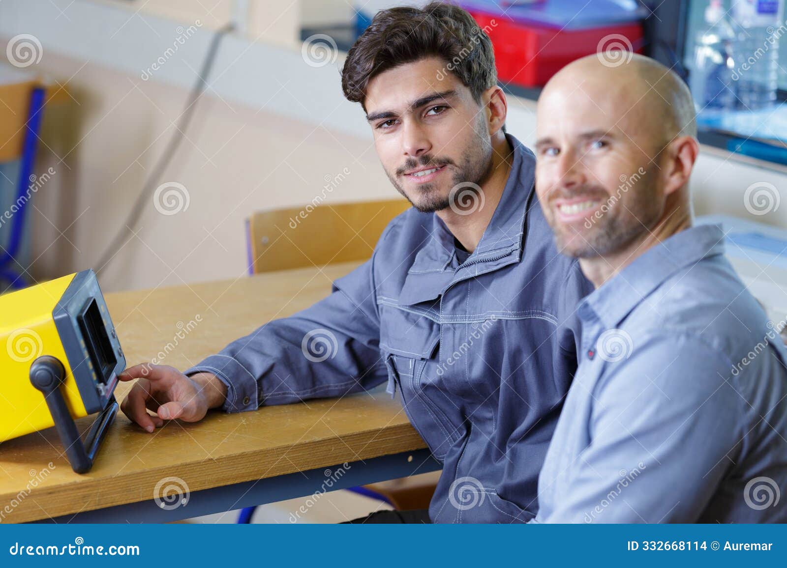 Future Civil Engineer Posing with Teacher Stock Photo - Image of land ...