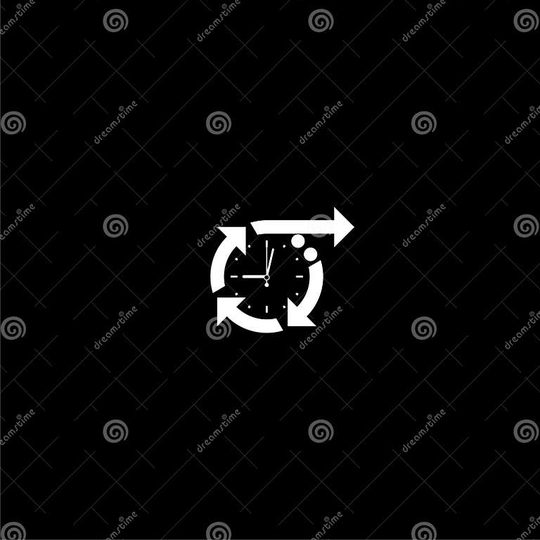 Future Clock Icon Isolated on Dark Background Stock Illustration ...