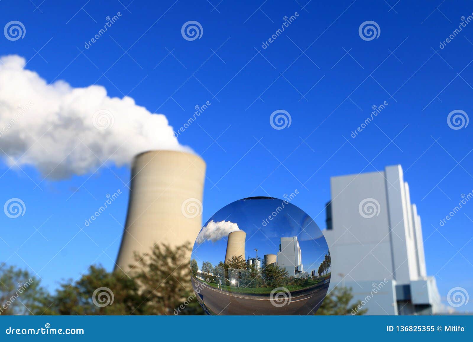 Future of Coal Power Plants in the Glasball Stock Image - Image of ...
