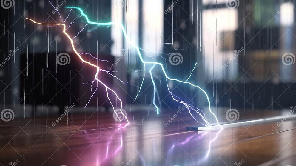 Future Colorful Lightning Technology Wave Network Connection Technology ...