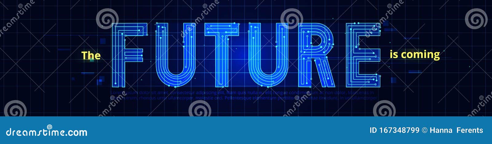 Future is Coming Vector Banner. Technology Simple Type Tech Design ...